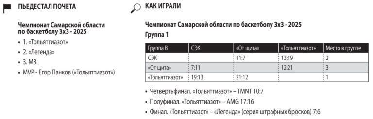 Команда «Тольяттиазота» стала чемпионом Самарской области по баскетболу ...